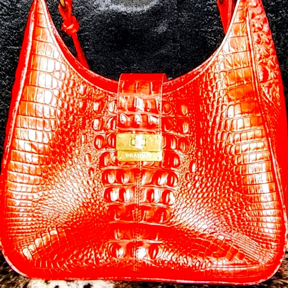 Brahmin | Bags | Brahmin Red Crocodile Embossed Womens Bag | Poshmark